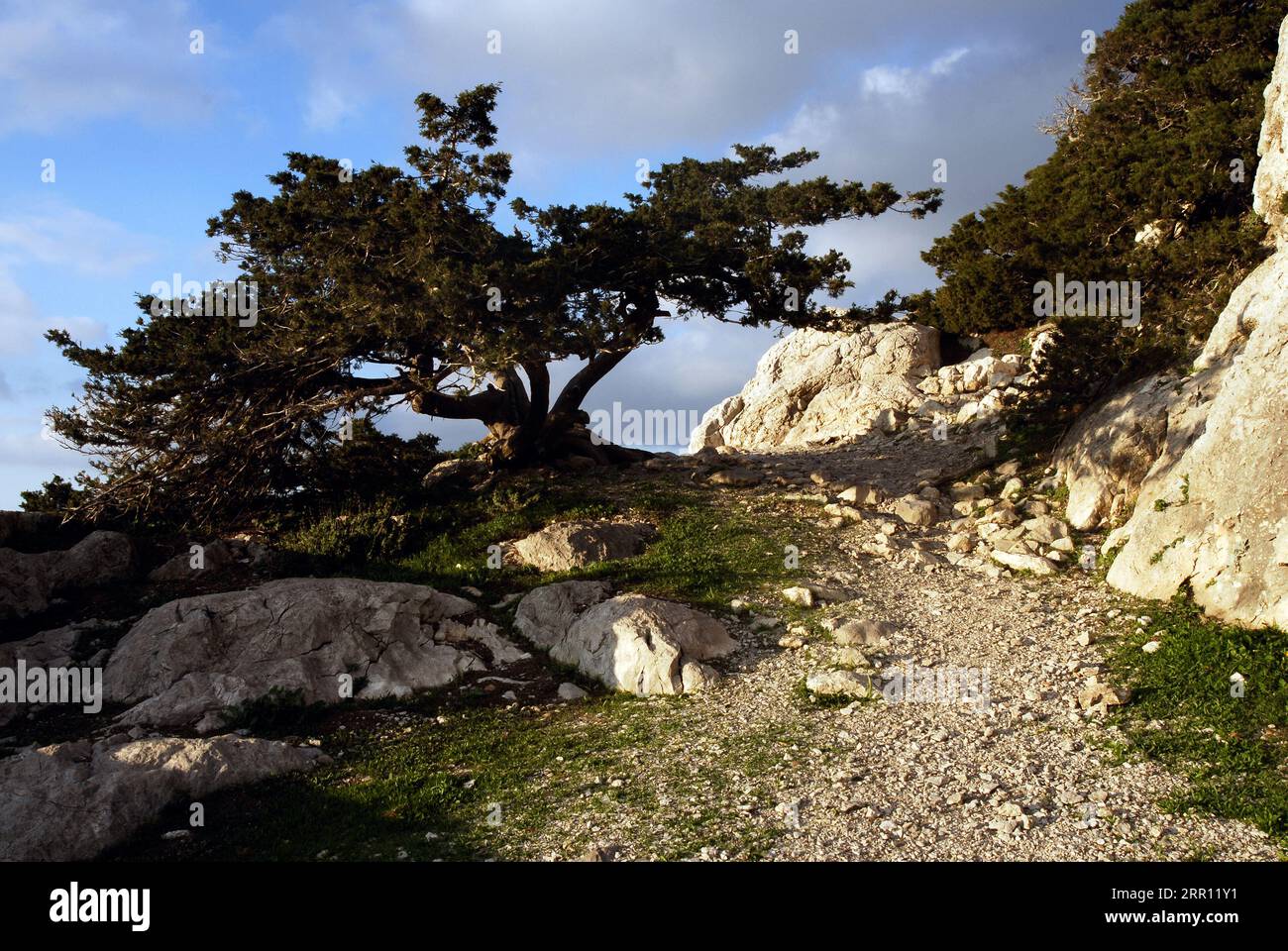 Greece, Rhodes island Monolithos village and Monolithos castle Stock ...