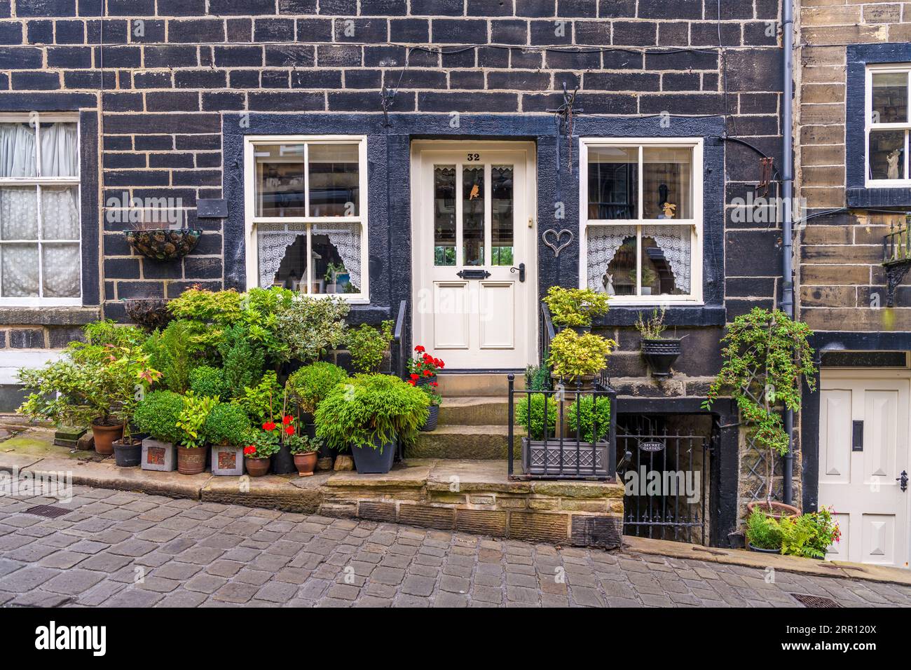 The pretty village of Haworth, close to Keighley in the Pennines, West ...