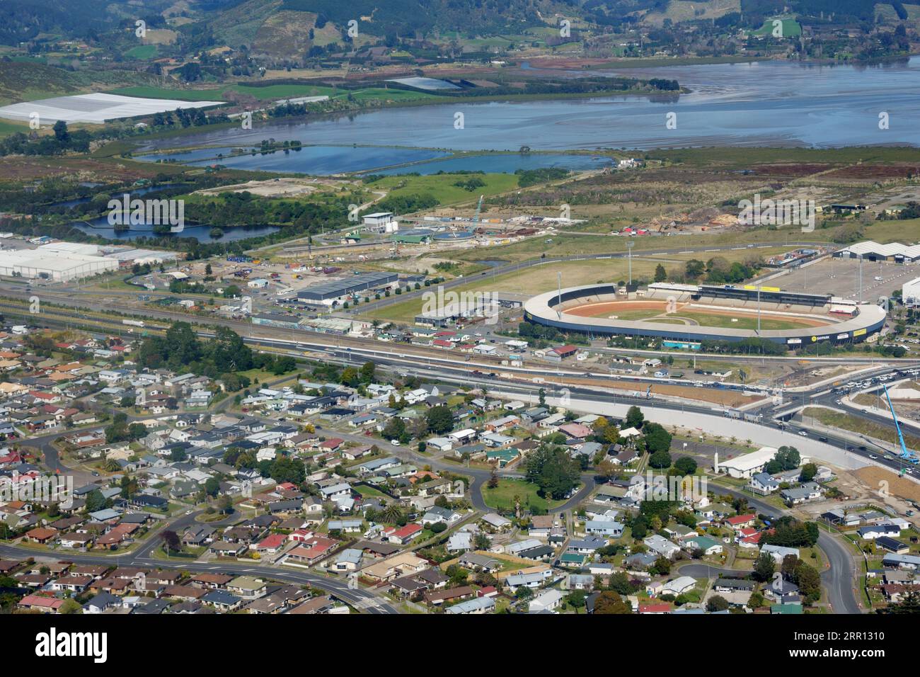 Tauranga New Zealand - September 1 2023; Aerial image Barpark stadium ...