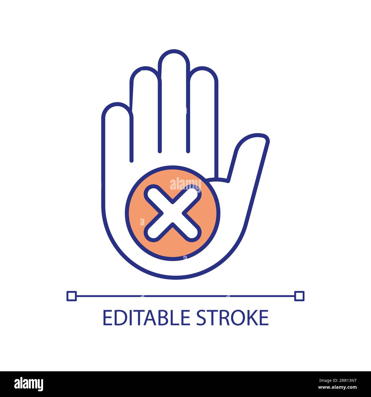 Stop hand sign RGB color icon Stock Vector Image & Art - Alamy