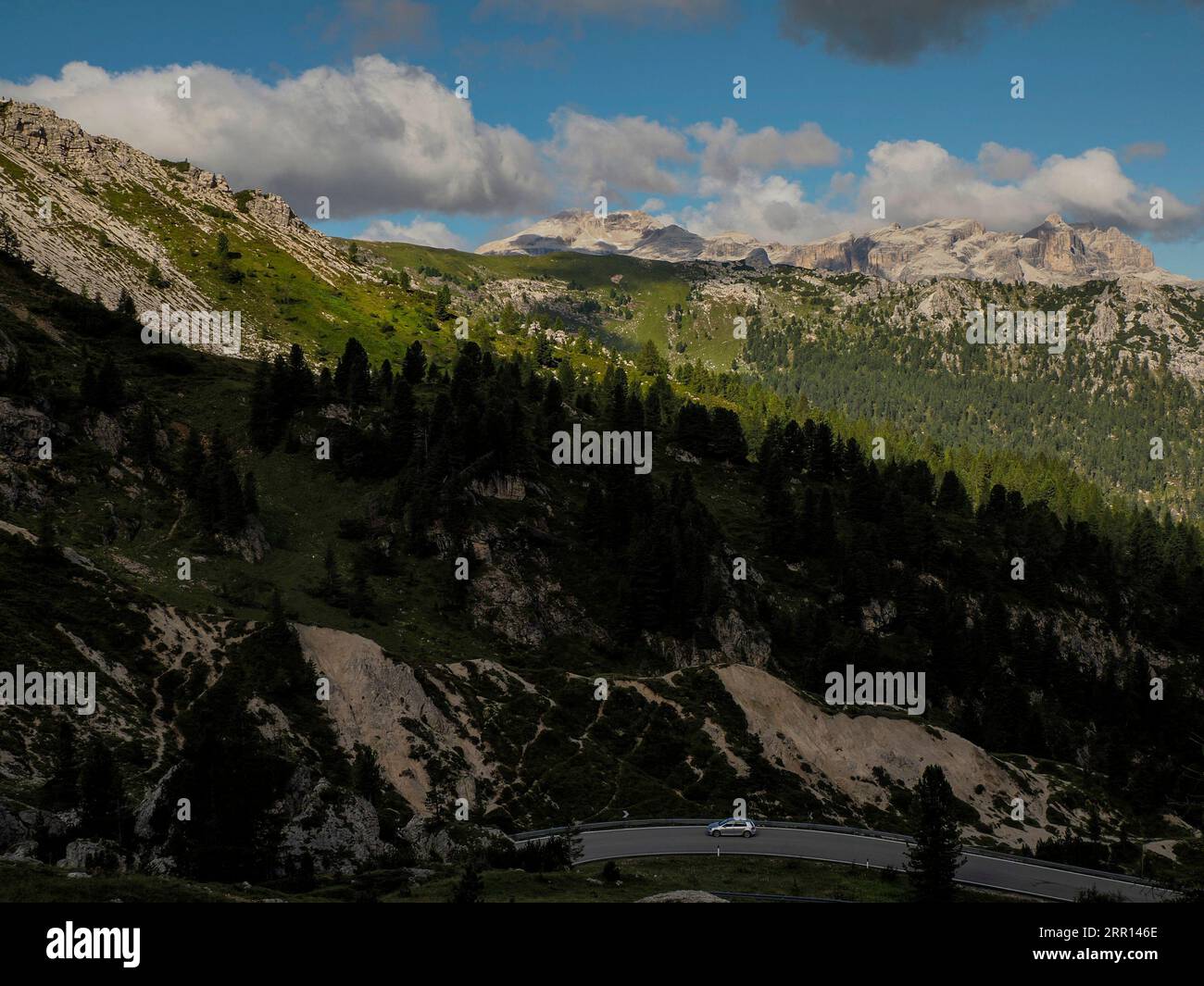 The Valparola pass mountain in dolomites badia valley panorama ...