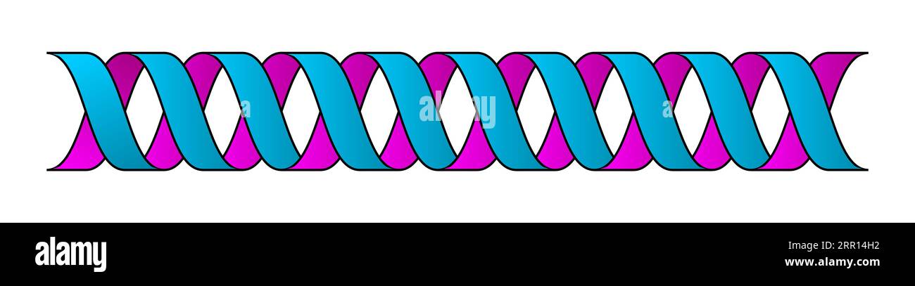 Colorful DNA helix. Blue and purple DNA spiral. Double strand genetic ...