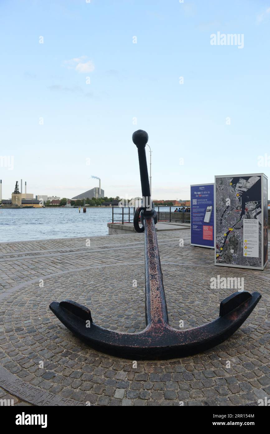 A Memorial Anchor on the Inner harbour waterfront in Copenhagen ...
