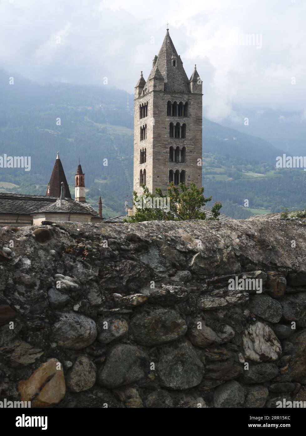 The collegiate church of Santi Pietro e Orso is a Romanesque religious ...