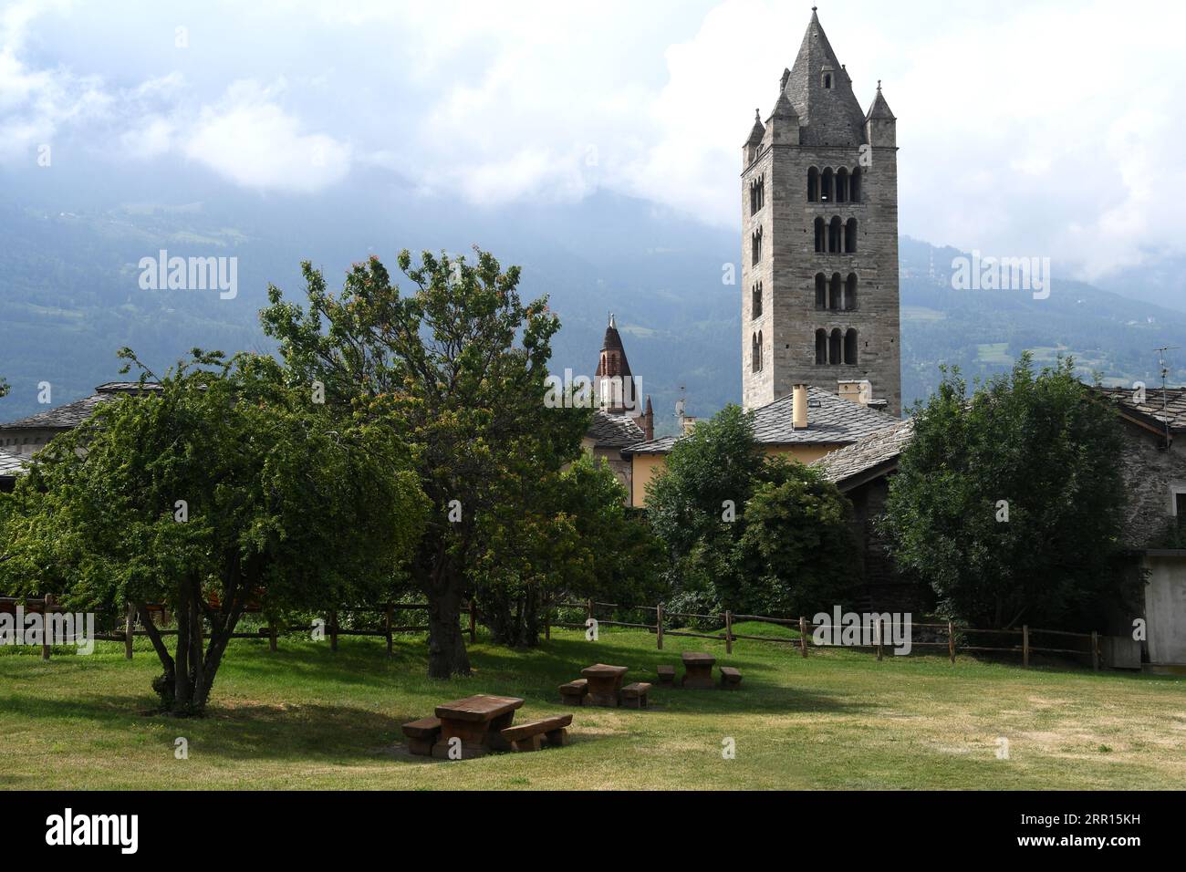 The collegiate church of Santi Pietro e Orso is a Romanesque religious ...