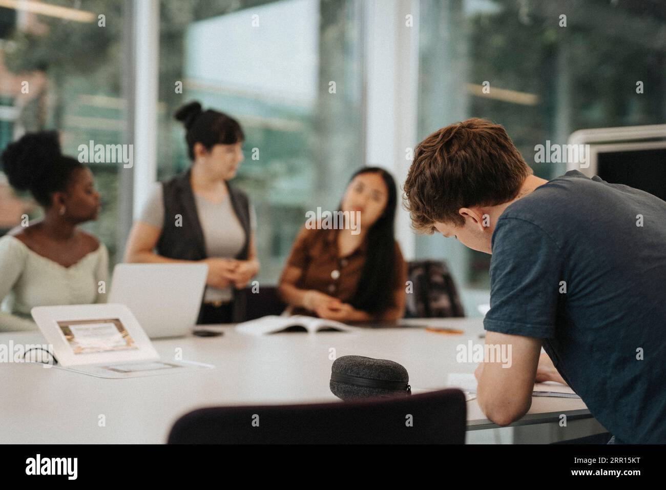 Male college student studying hi-res stock photography and images - Alamy