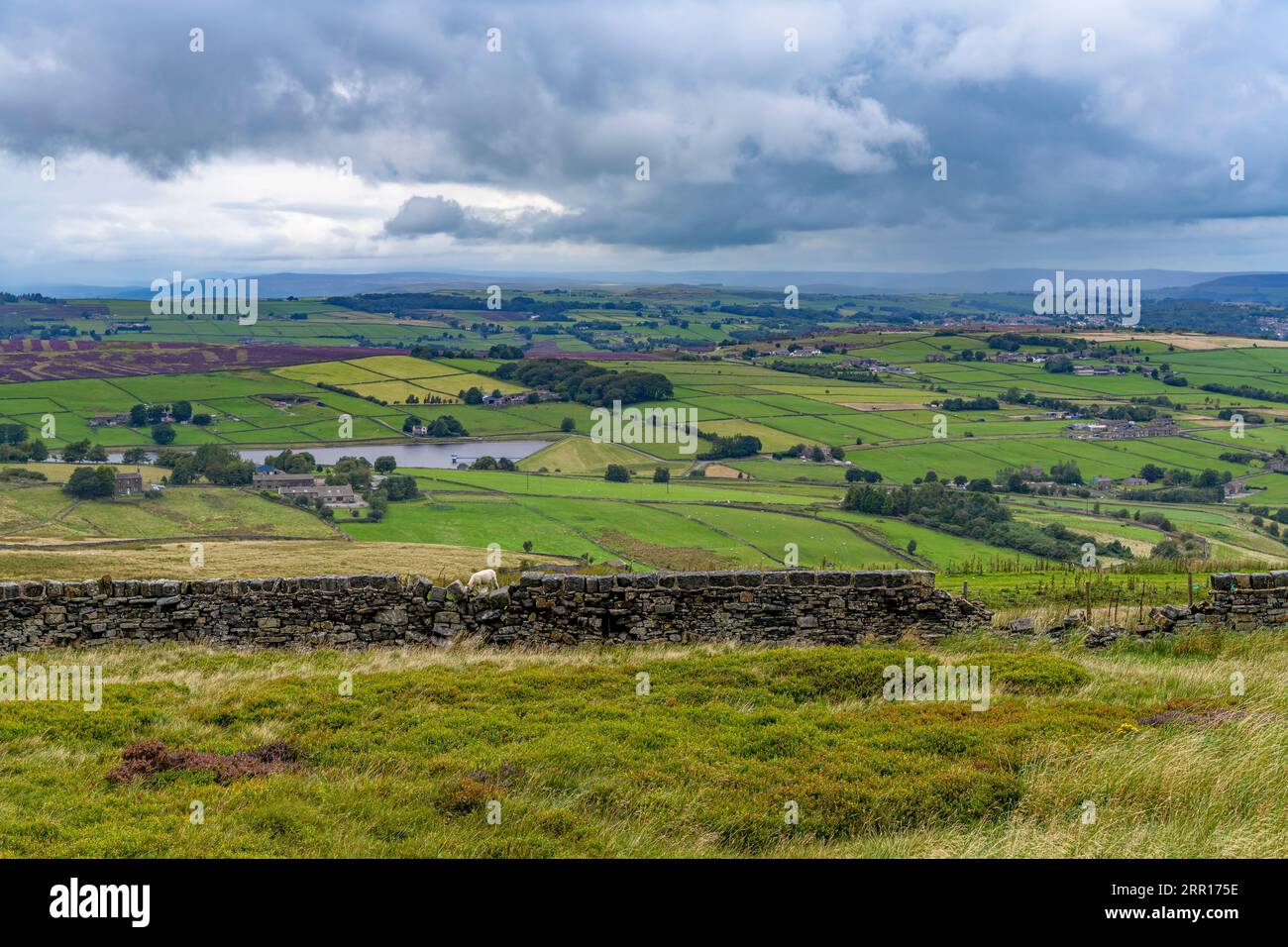 Rolling countryside of the West Yorkshire Pennines near Oxenhope. The ...