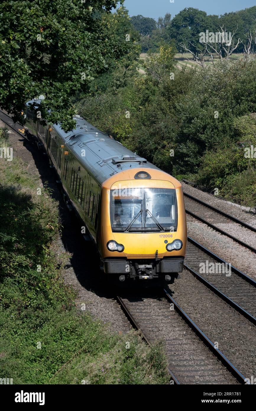 West Midlands Railway class 172 diesel train at Hatton North Junction ...