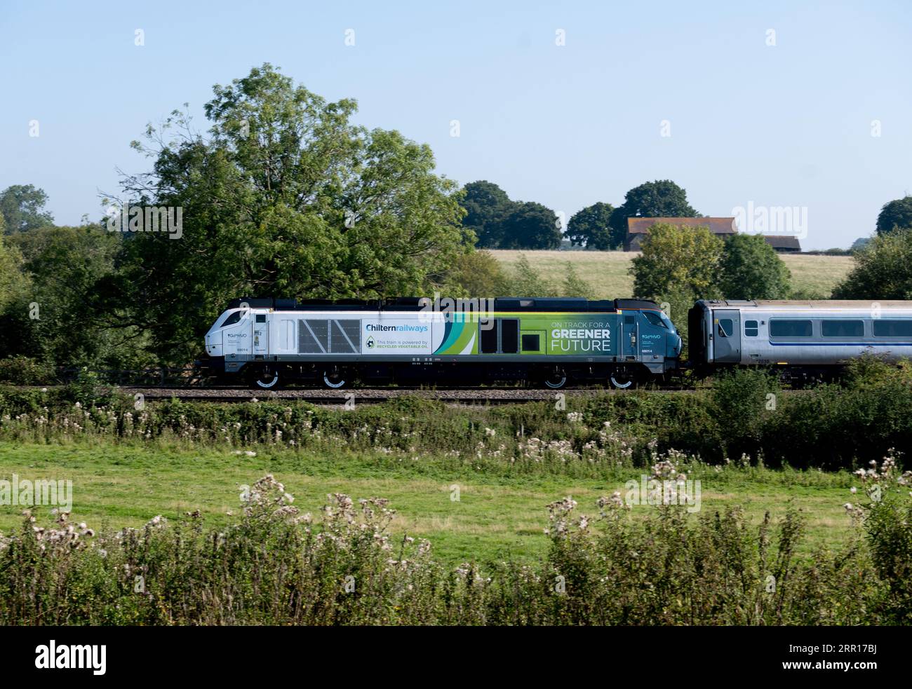 Chiltern Railways class 68 diesel locomotive No. 68014 pulling a ...
