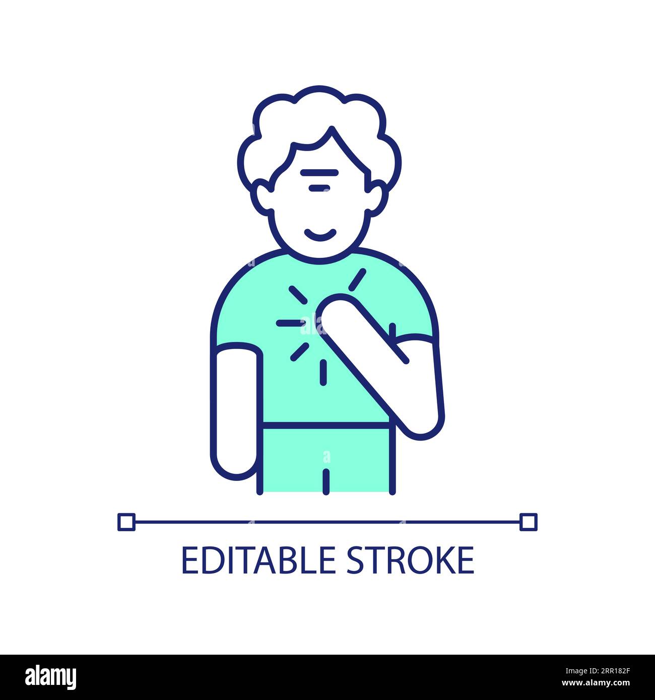 2D thin line colorful sense of purpose icon Stock Vector Image & Art ...