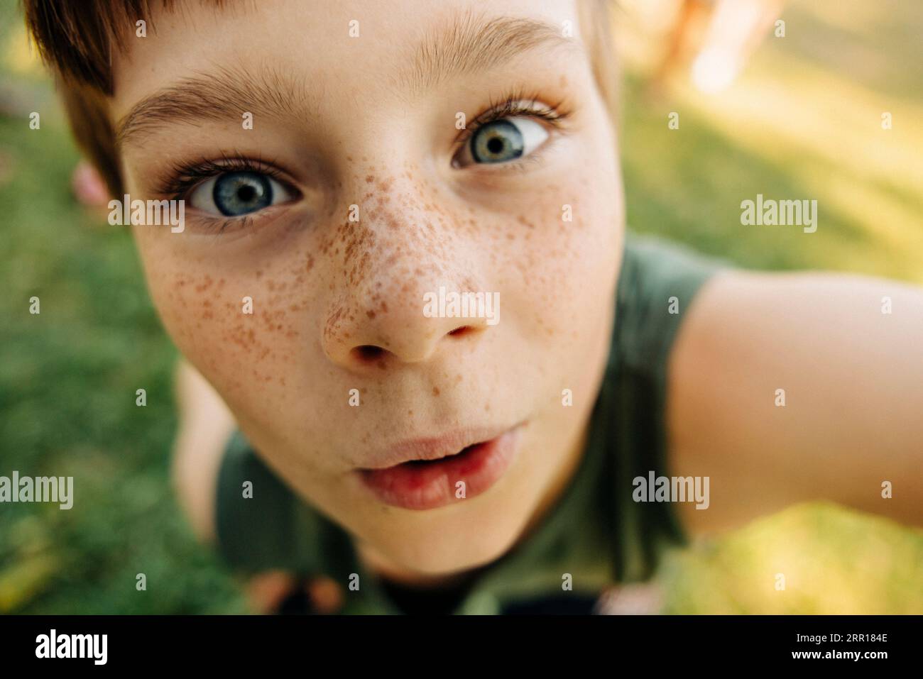 Boy with freckles hi-res stock photography and images - Alamy