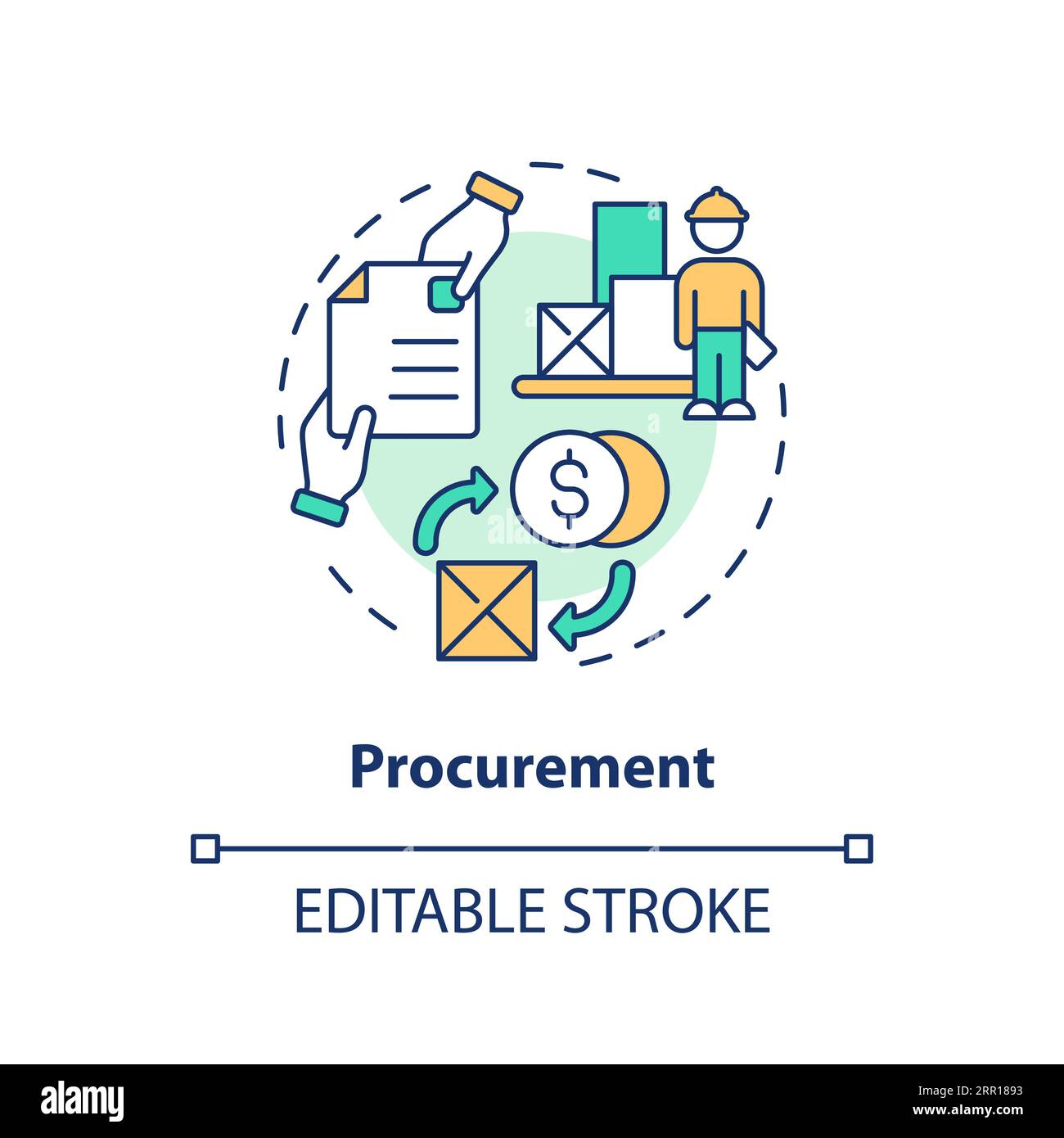 2D customizable procurement thin linear icon concept Stock Vector Image ...