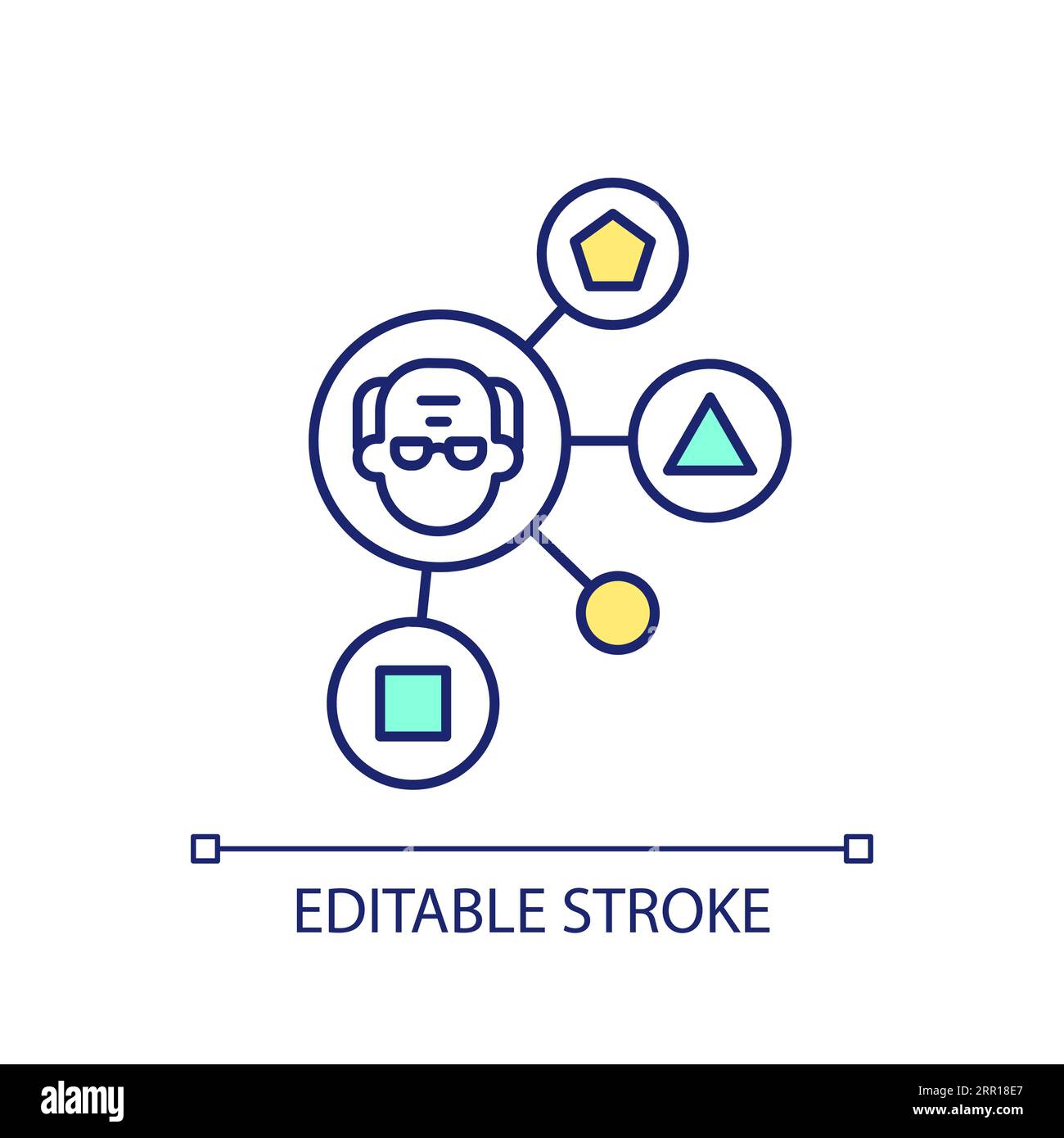 2D thin line colorful overcome skill shortage icon Stock Vector Image ...