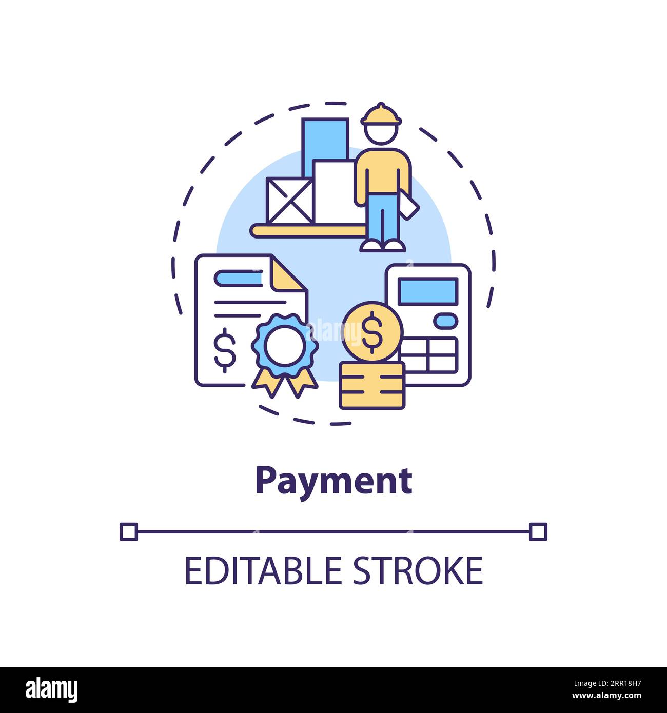 2D customizable payment thin linear icon concept Stock Vector Image & Art - Alamy