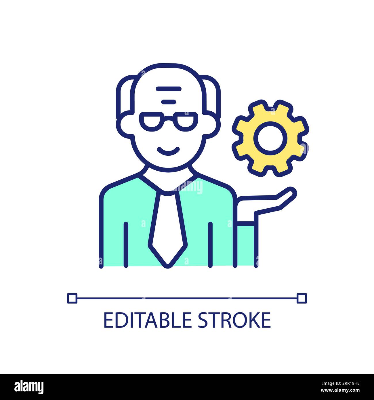 2D thin line colorful adapted jobs icon Stock Vector Image & Art - Alamy