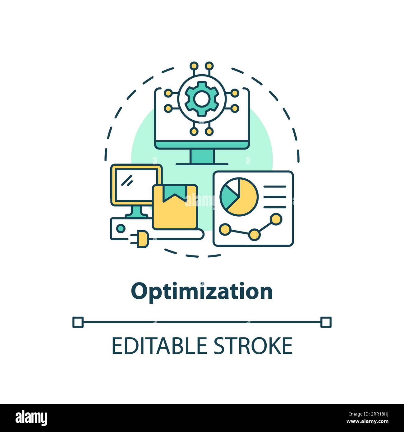 2d Customizable Optimization Thin Linear Icon Concept Stock Vector Image And Art Alamy