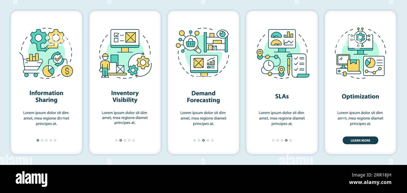 Walkthrough vendor management with line icons concept Stock Vector ...