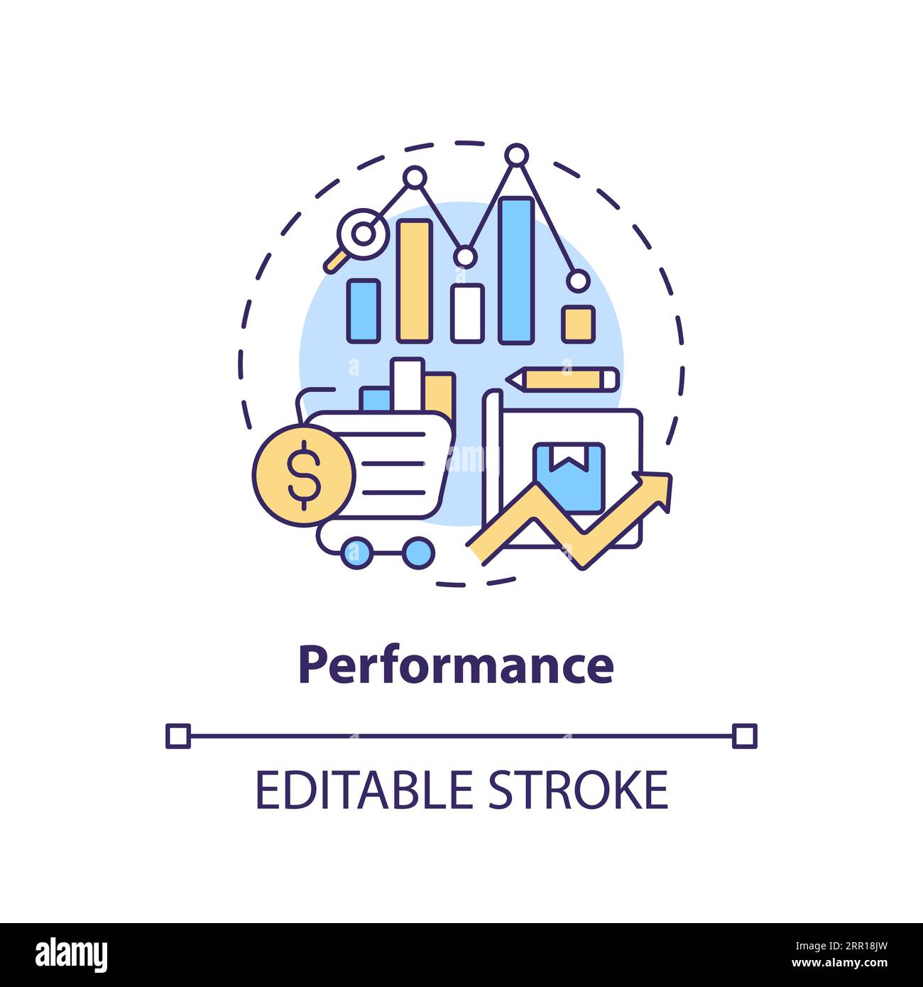 2D customizable performance thin linear icon concept Stock Vector Image ...