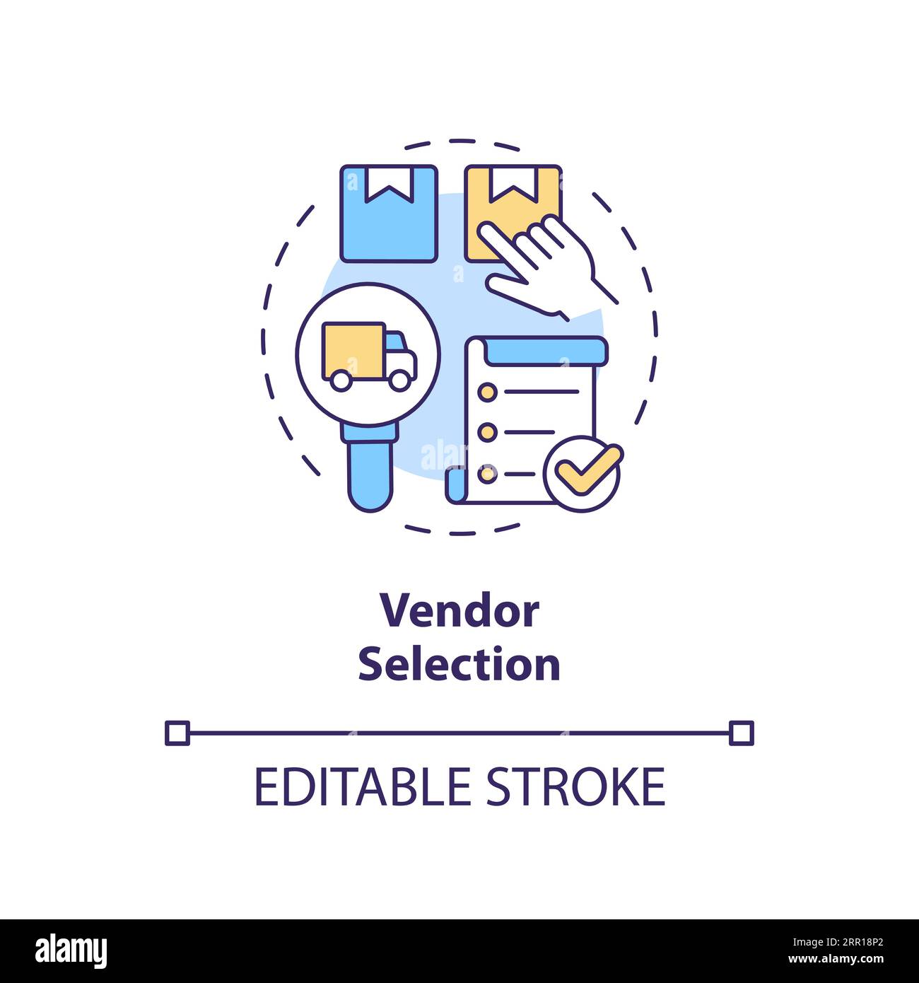 2D customizable vendor selection thin linear icon concept Stock Vector ... 2D customizable vendor selection thin linear icon concept Stock Vector ...