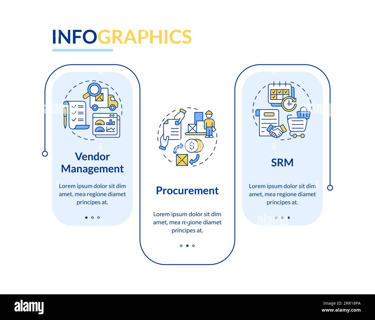 Vendor management layout with linear icon concept Stock Vector Image ...