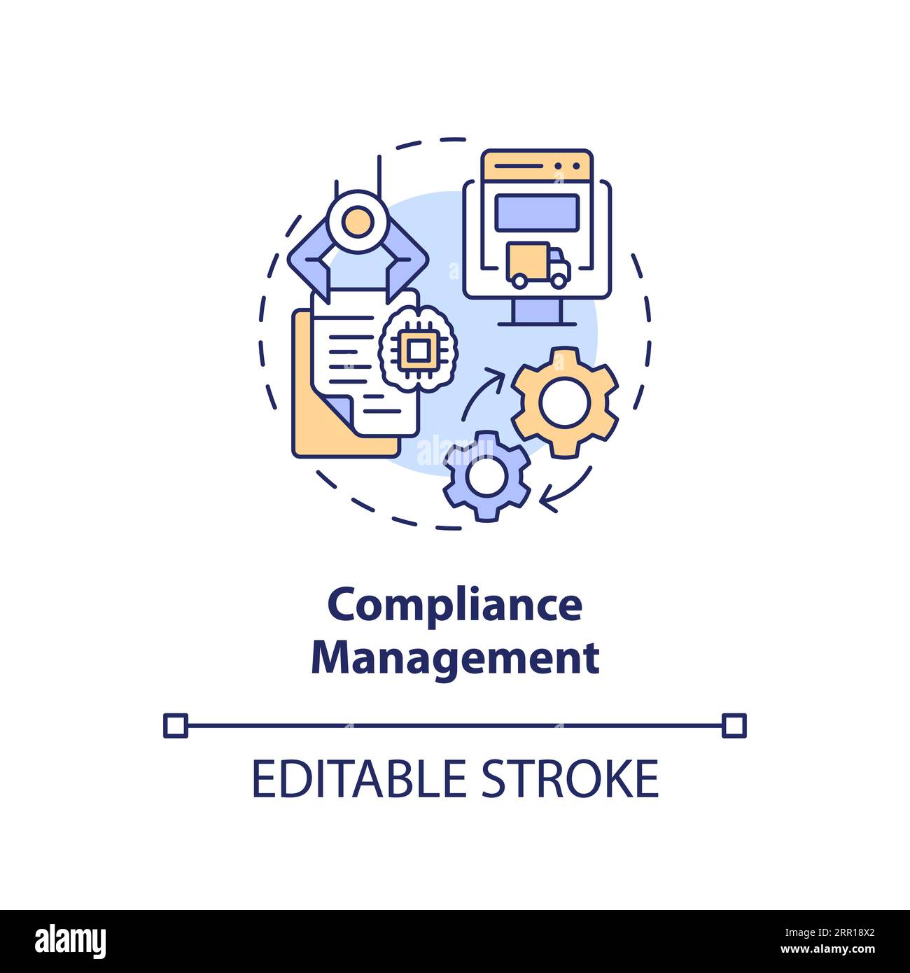 2D compliance management thin linear icon concept Stock Vector Image ...