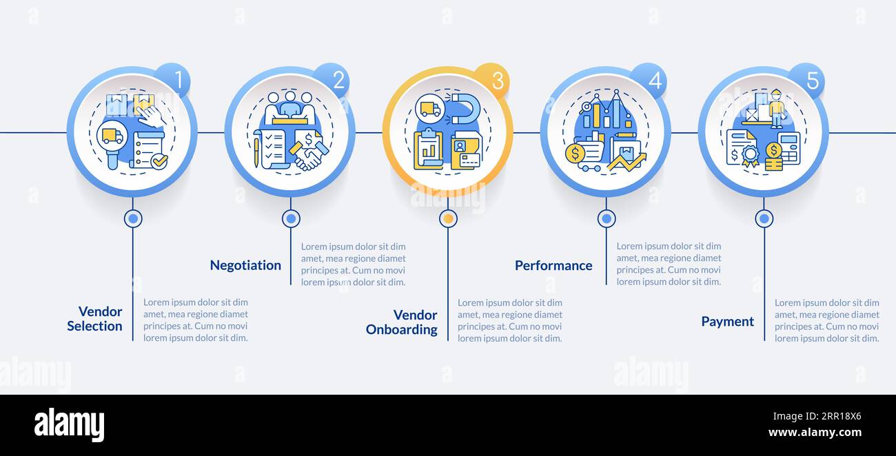 Multicolor vendor management layout with line icons Stock Vector Image ...