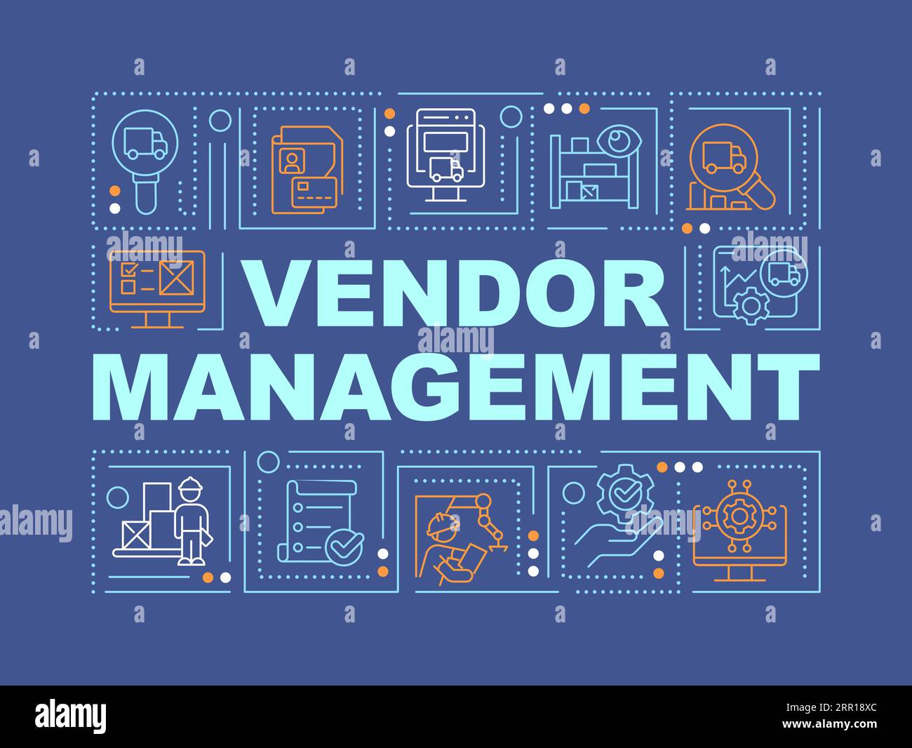 Vendor management text with thin line icons Stock Vector Image & Art ...