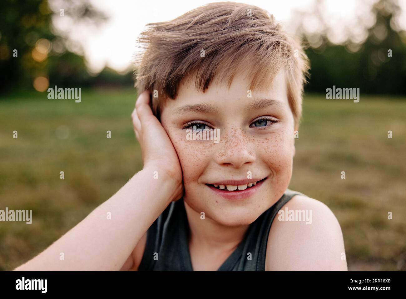 Boy with freckles hi-res stock photography and images - Alamy