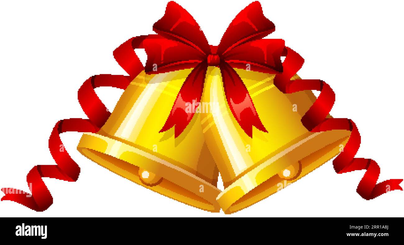 Vector cartoon illustration of Christmas bells on a white background ...