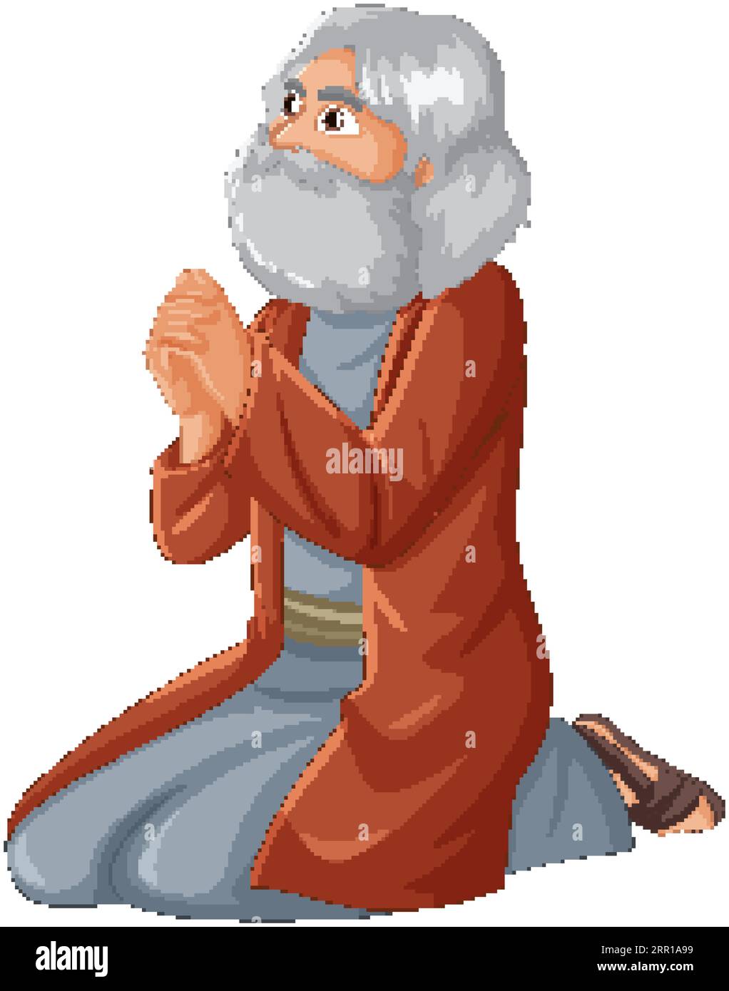 Old man in prayer Stock Vector Images - Alamy