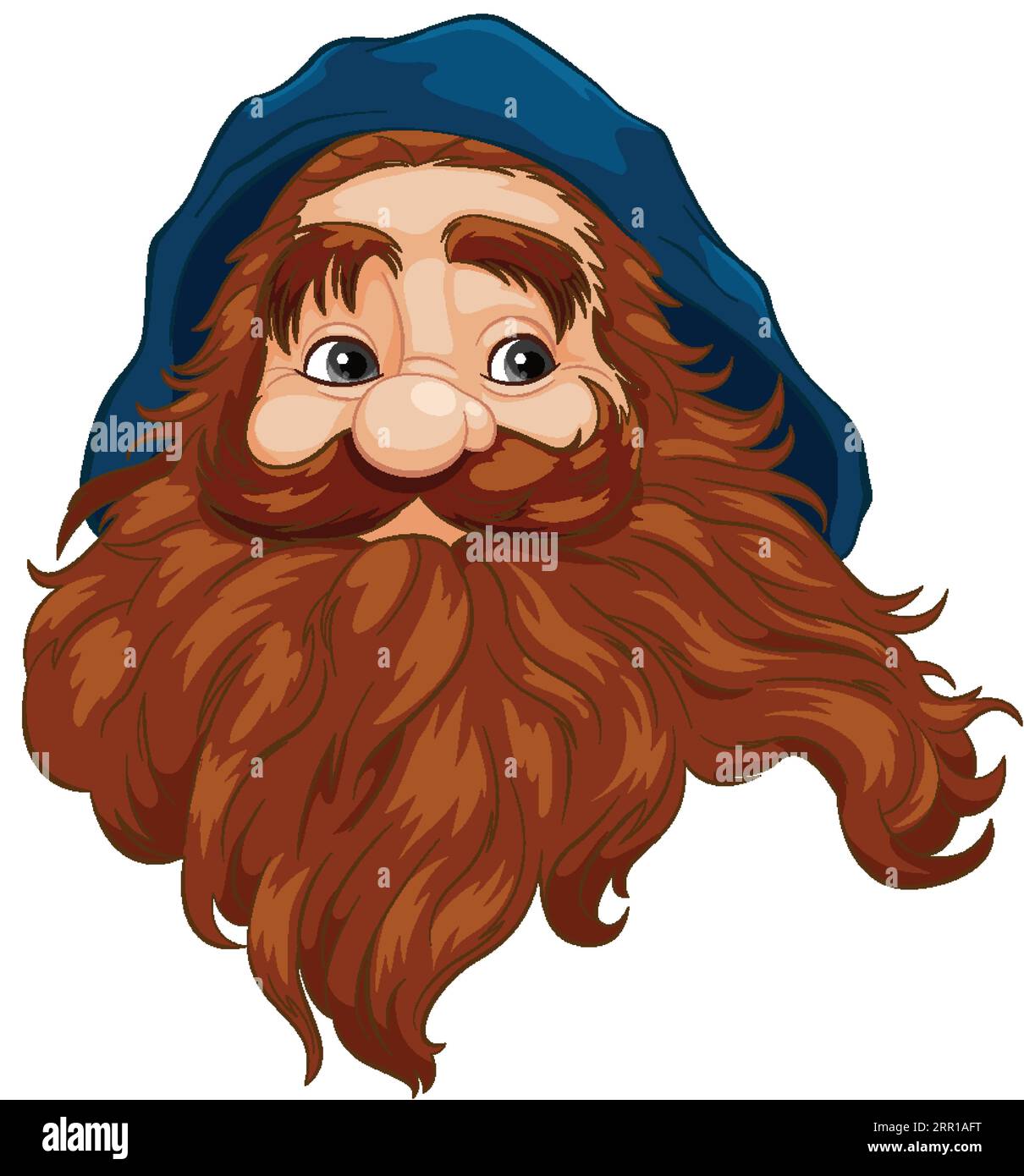 Vector cartoon illustration of an old man with a natural facial ...