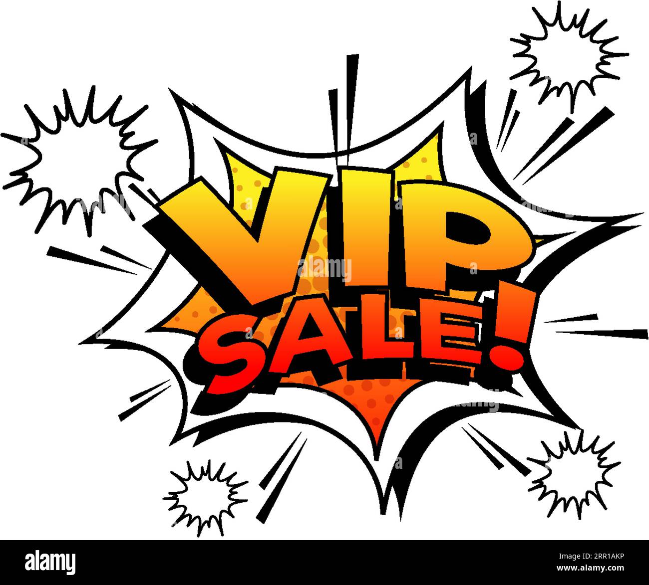 Colorful vector illustration of a VIP sale in a retro comic style Stock ...