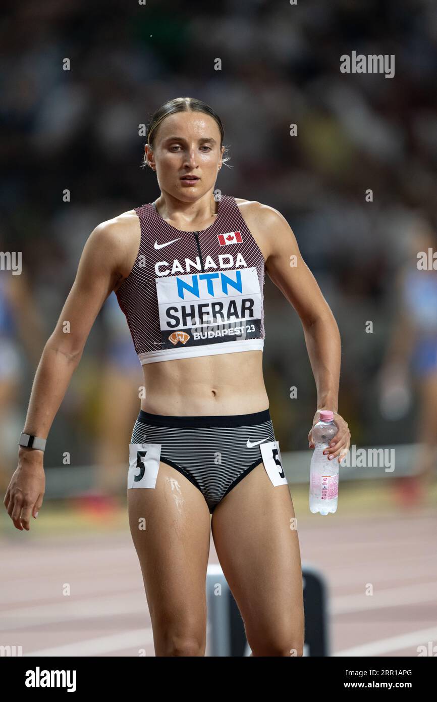 Zoe Sherar participating in the 400 meters relay at the World Athletics ...
