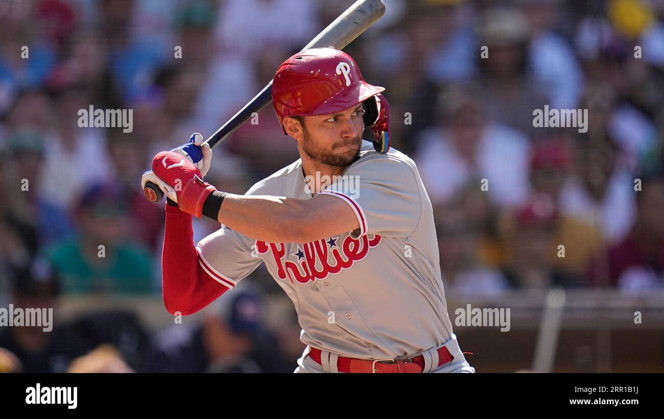 Philadelphia Phillies' Trea Turner bats during the first inning of a ... Philadelphia Phillies' Trea Turner bats during the first inning of a ...