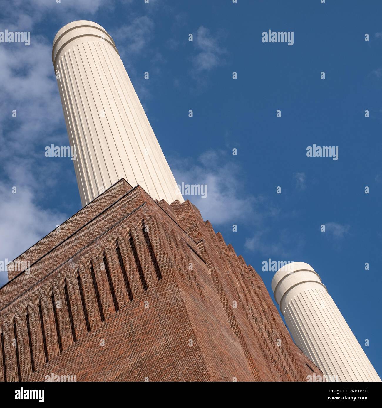 Chimneys at Battersea Power Station London. Newly renovated interwar ...