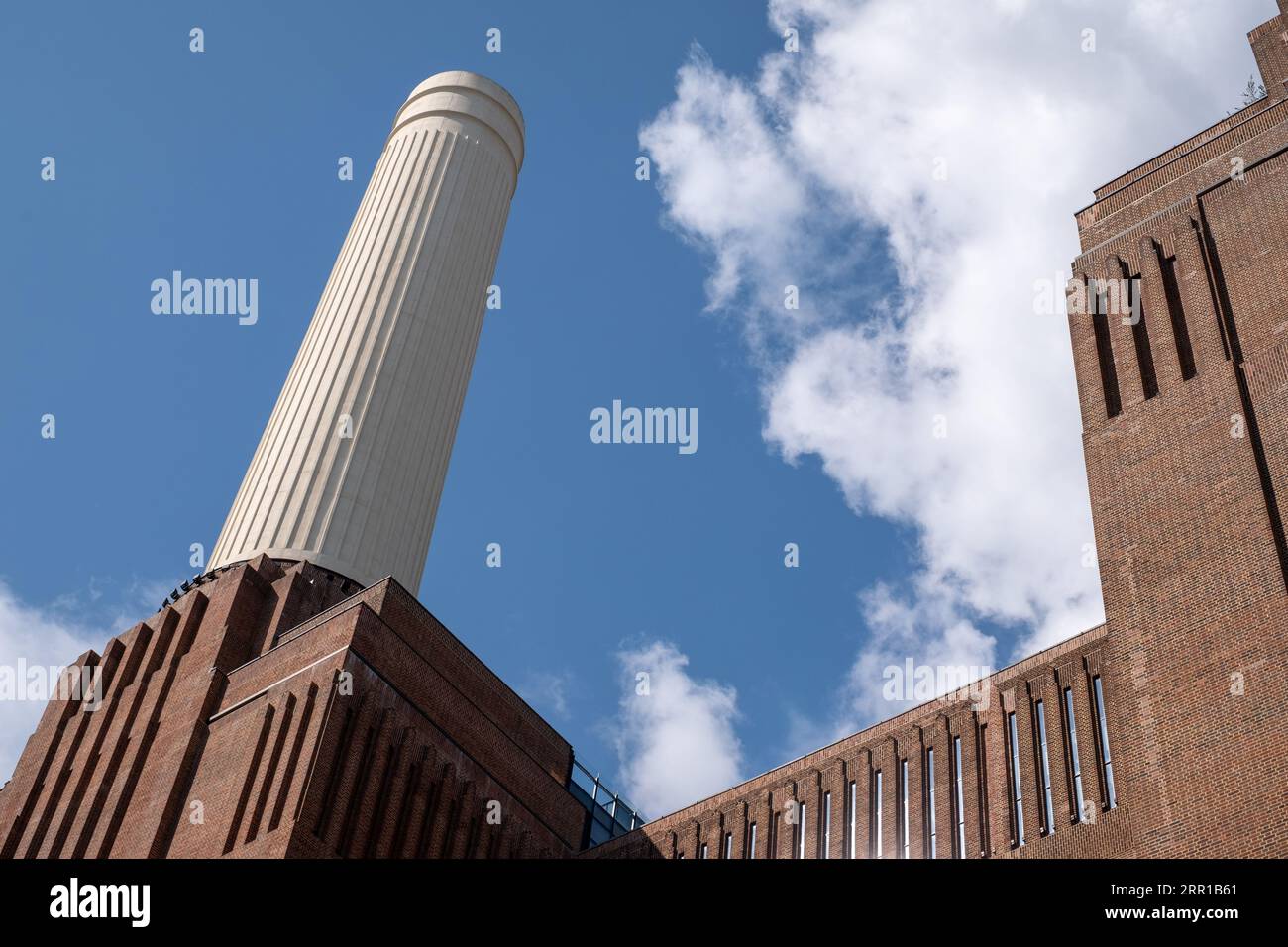 Chimney at Battersea Power Station, London. Newly renovated interwar ...