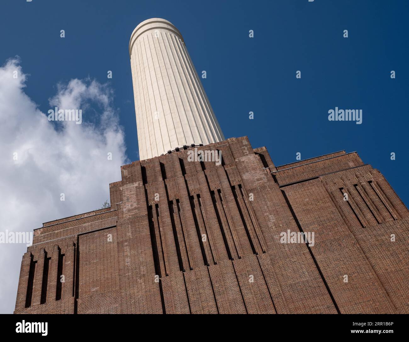 Chimney at Battersea Power Station, London. Newly renovated interwar ...
