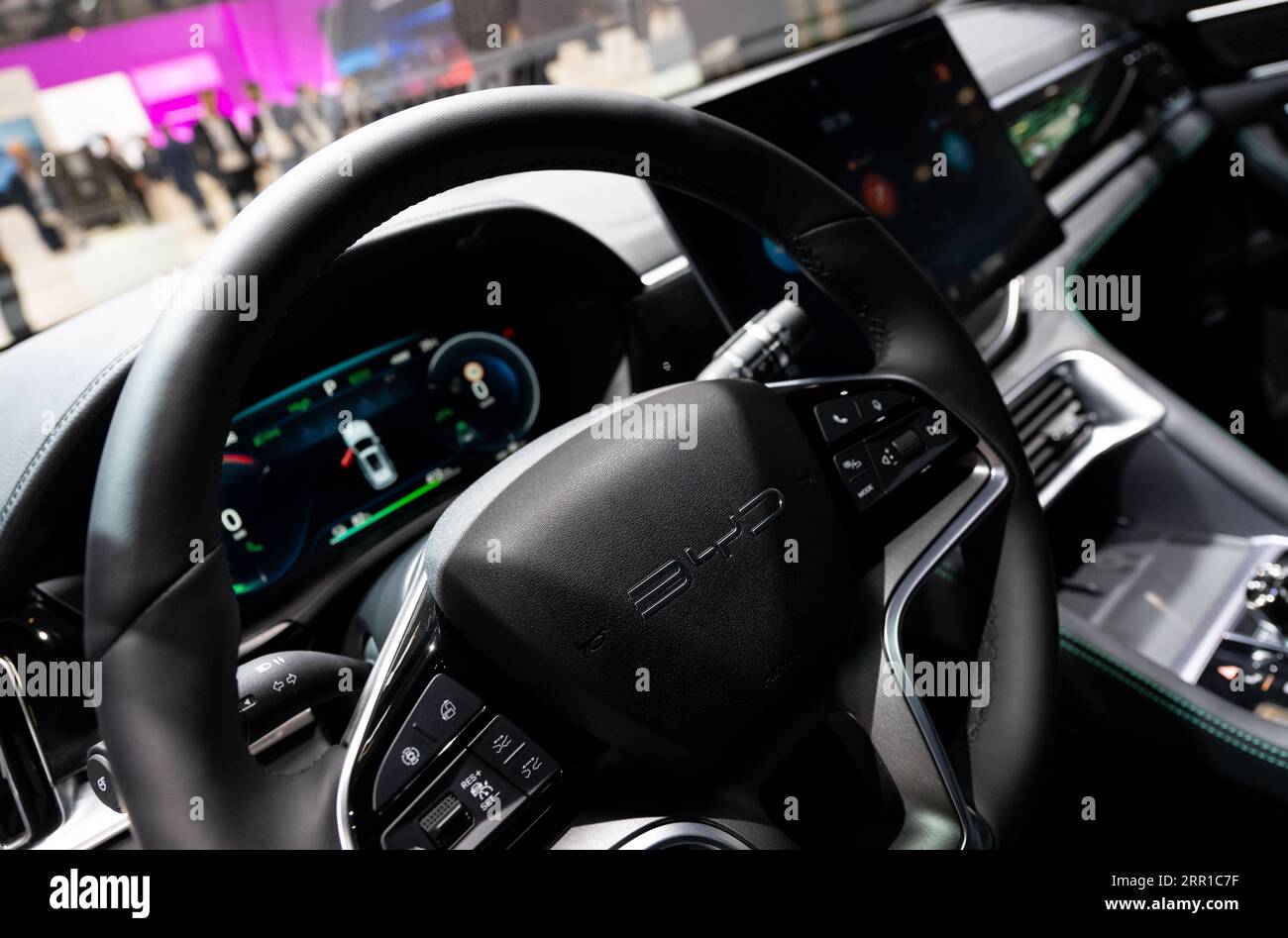 Munich, Germany. 06th Sep, 2023. A car from BYD is on display at the ...