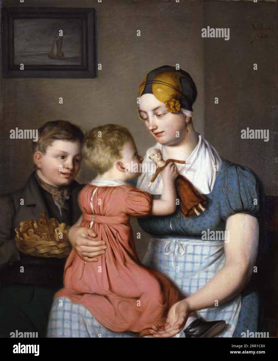 St. Nicolaasfeest met moeder, dochtertje en zoontje 1832 by Wytze de ...