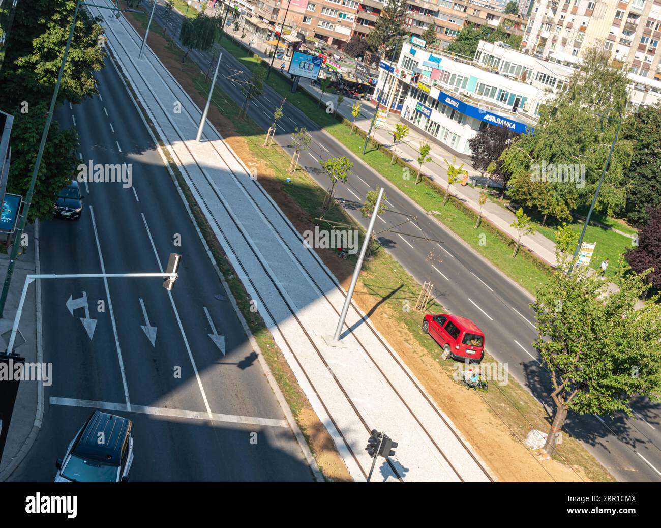 Renovated Sarajevo tram line between Skenderija--Cengic Vila Stock ...