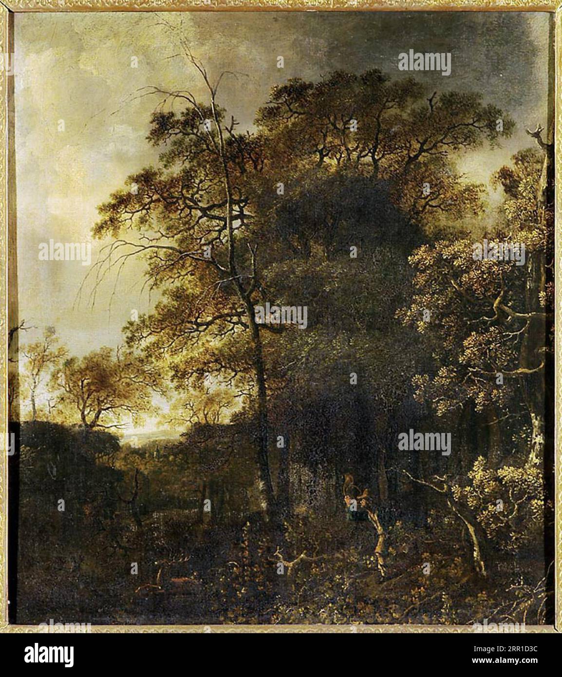 Forest landscape with huntsmen by Jan Looten Stock Photo - Alamy