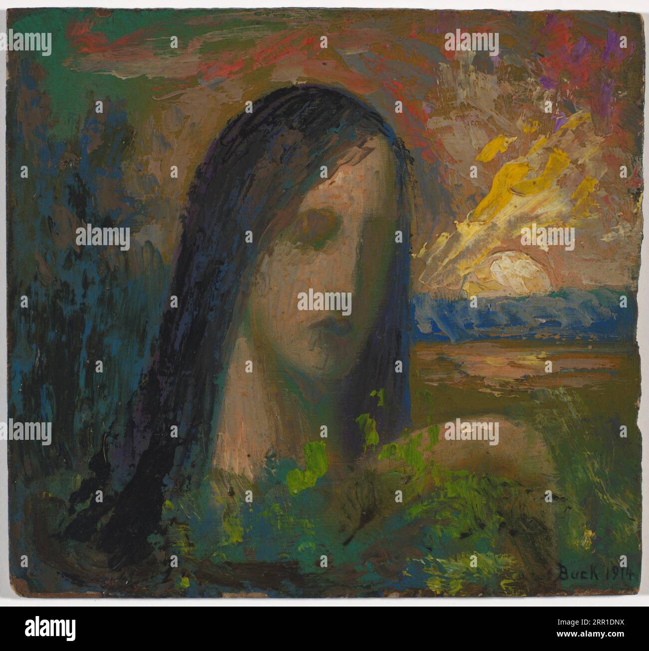 Imaginative Head of a Woman 1914 by Claude Buck Stock Photo - Alamy