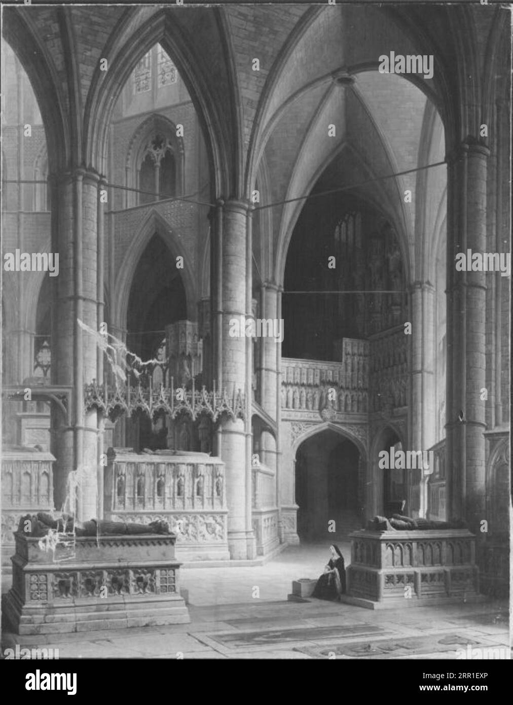 Im Chor der Westminster Abbey in London 1849 by Max Emanuel Ainmiller ...