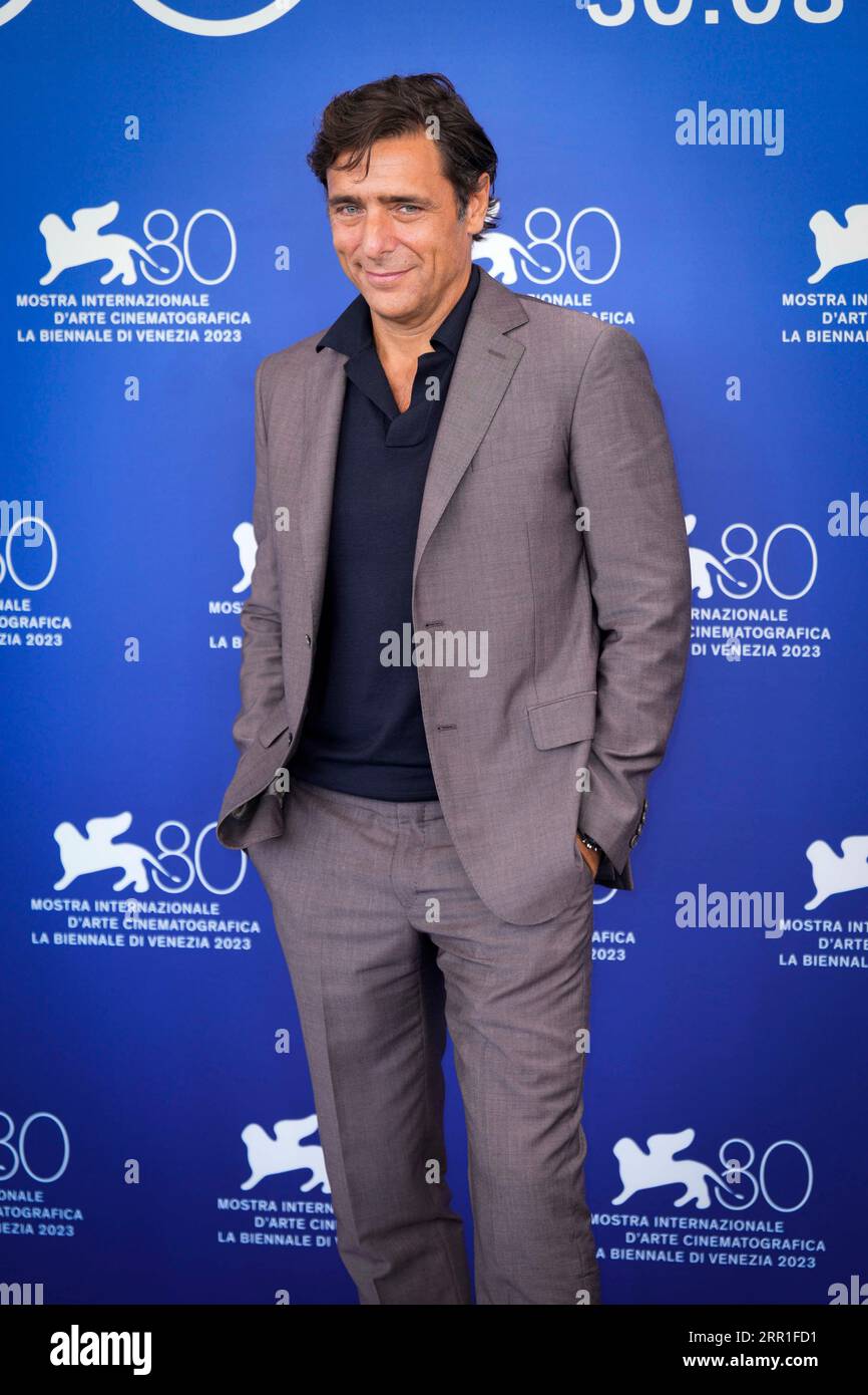 Venice, Italy. 02nd Sep, 2023. Italian actor Adriano Giannini during the photocall of the movie ...