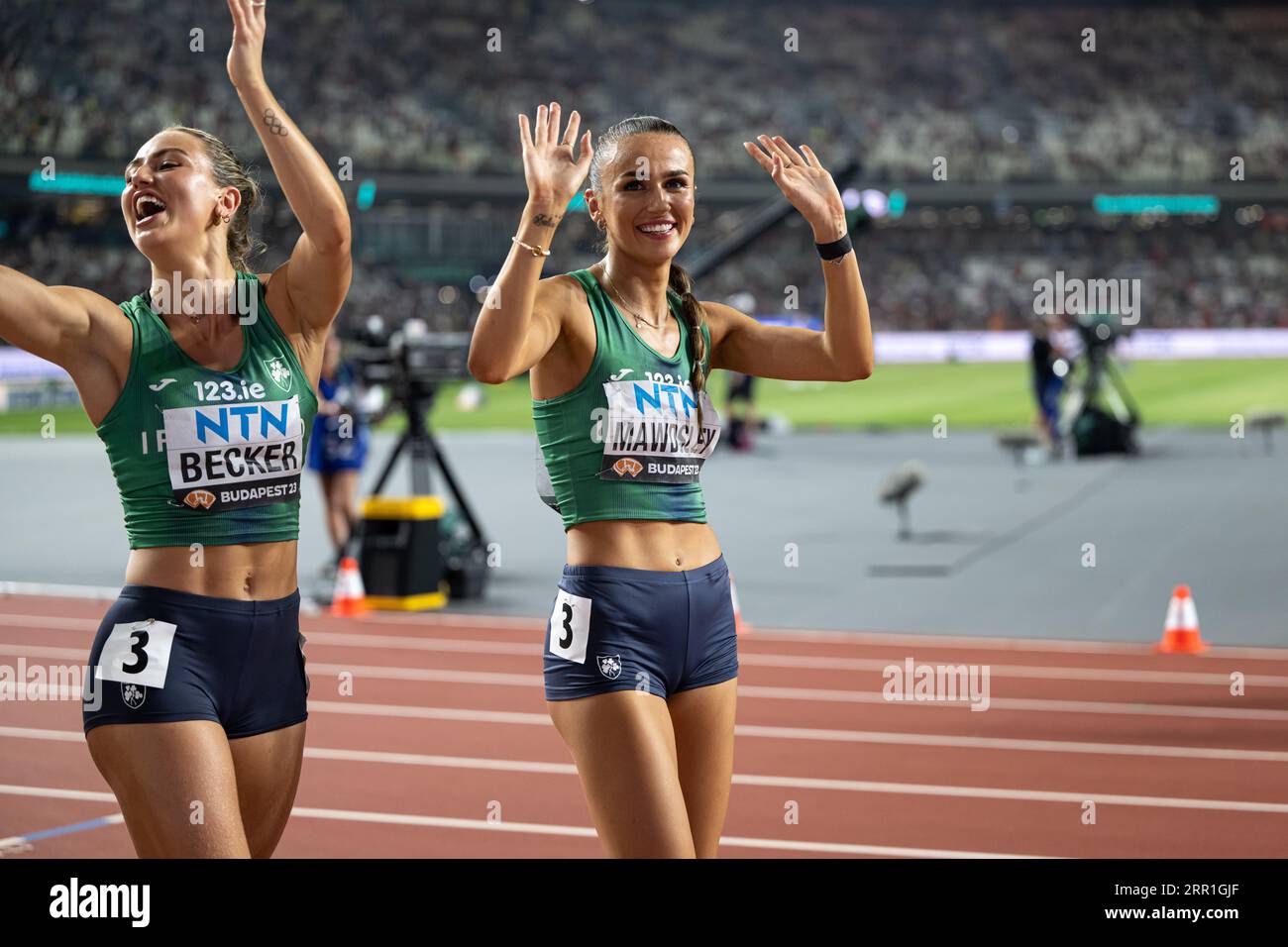 Sharlene Mawdsley participating in the 400 meters relay at the World ...