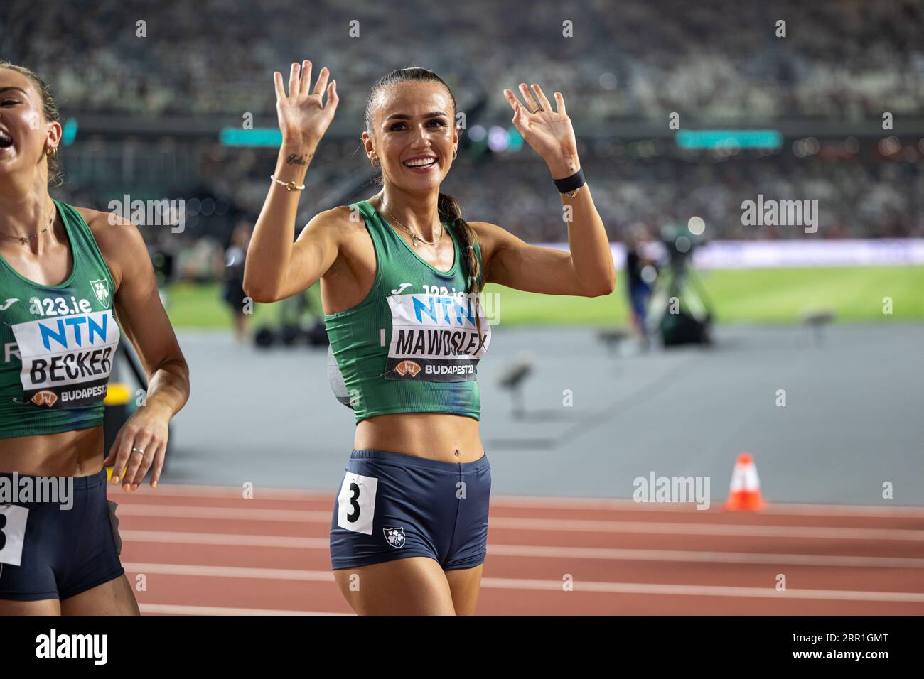 Sharlene Mawdsley participating in the 400 meters relay at the World ...