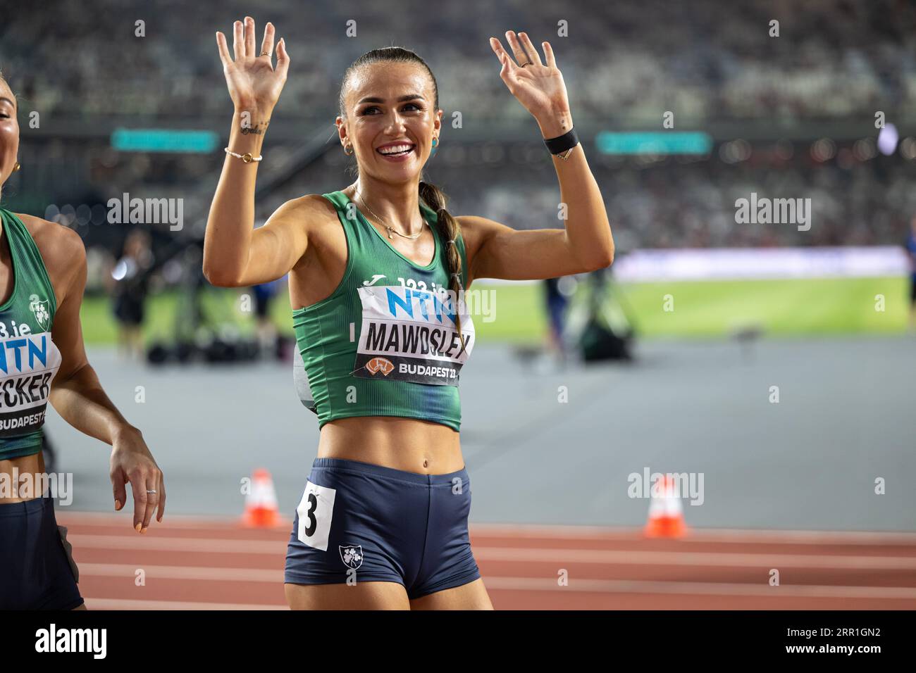 Sharlene Mawdsley participating in the 400 meters relay at the World ...