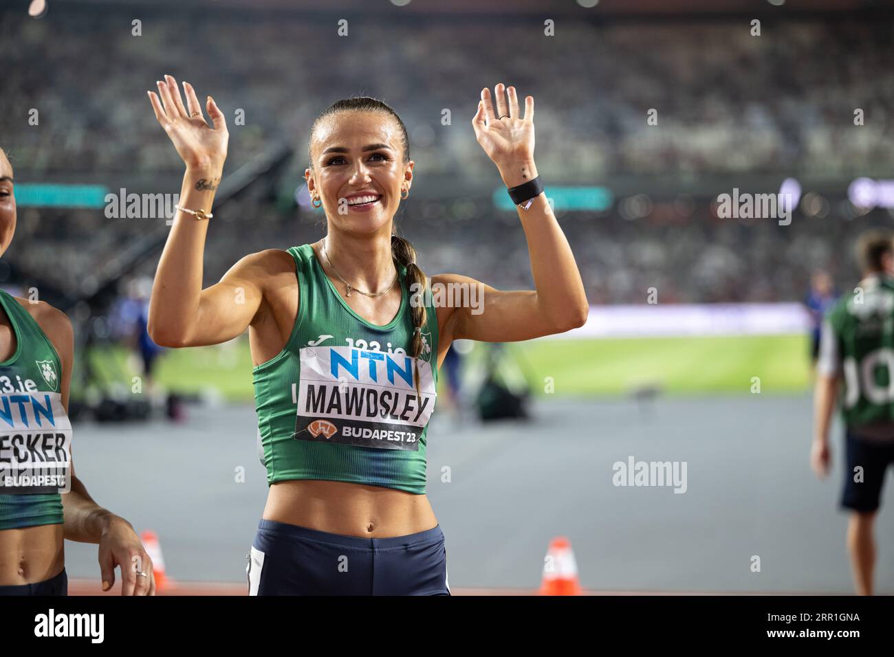 Sharlene Mawdsley participating in the 400 meters relay at the World ...