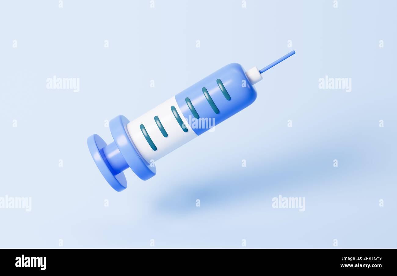 Cartoon syringe object, 3d rendering. Digital drawing Stock Photo - Alamy