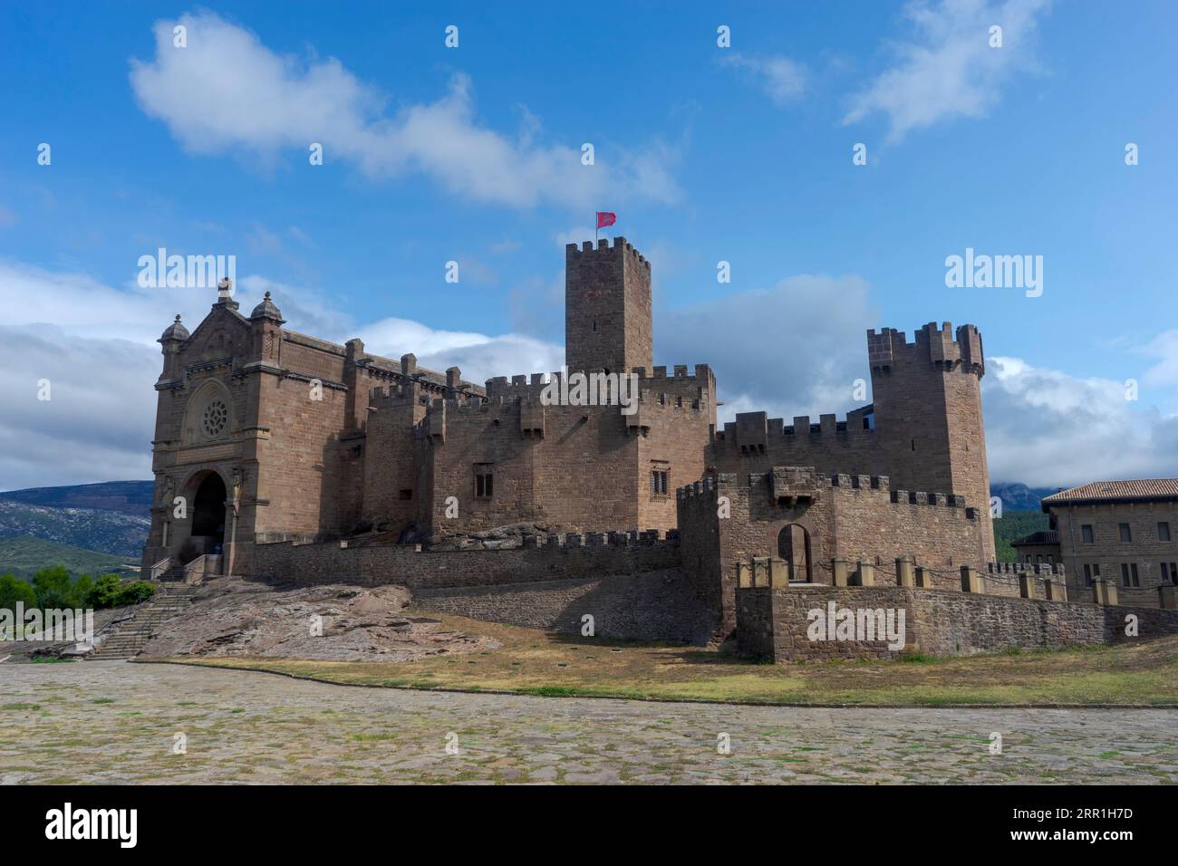 view of the beautiful castle Javier in Navarre, Spain Stock Photo - Alamy